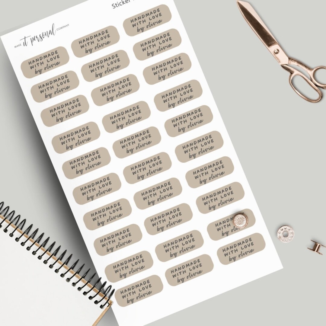 Skinny Handmade Sticker Labels, Packaging Tags, Made With Love ...