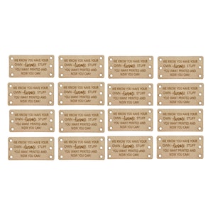 50x30mm Rectangle Large Patch Size Faux Leather Tan Labels. Custom ...