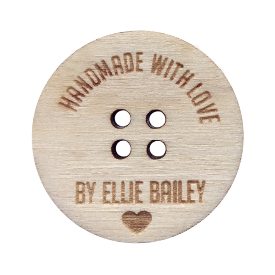 Personalised 20mm Wooden Birch Buttons for Handmade Products, Crochet ...