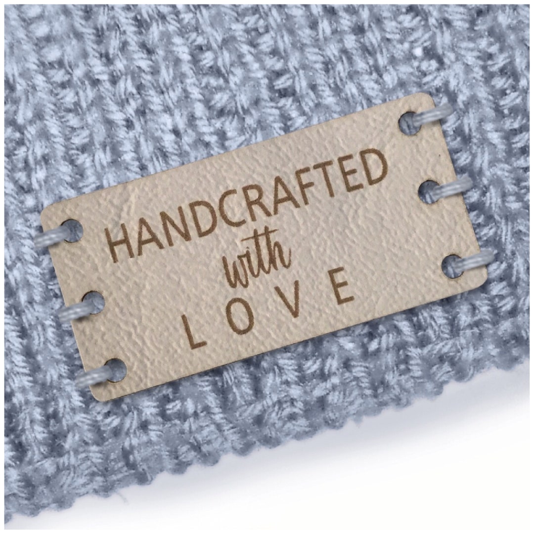 Personalised Cream Medium Size 20mm X 40mm Rectangle Faux Leather ...
