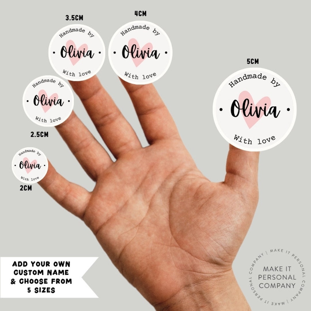 Customised Handmade Sticker Labels, Packaging Tags, Made With Love ...