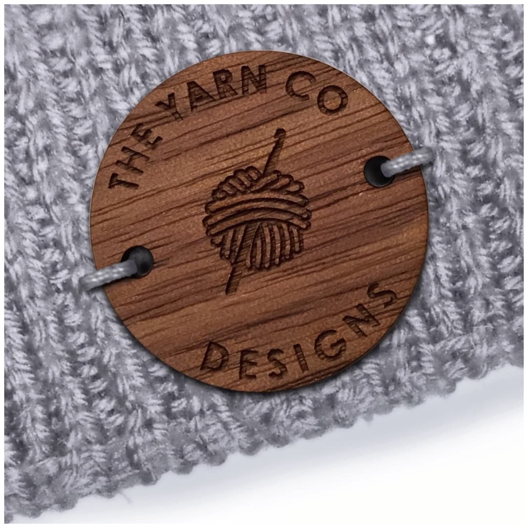 Personalised Walnut Wood CIRCLE Tags 30mm Wooden Handmade Clothing ...
