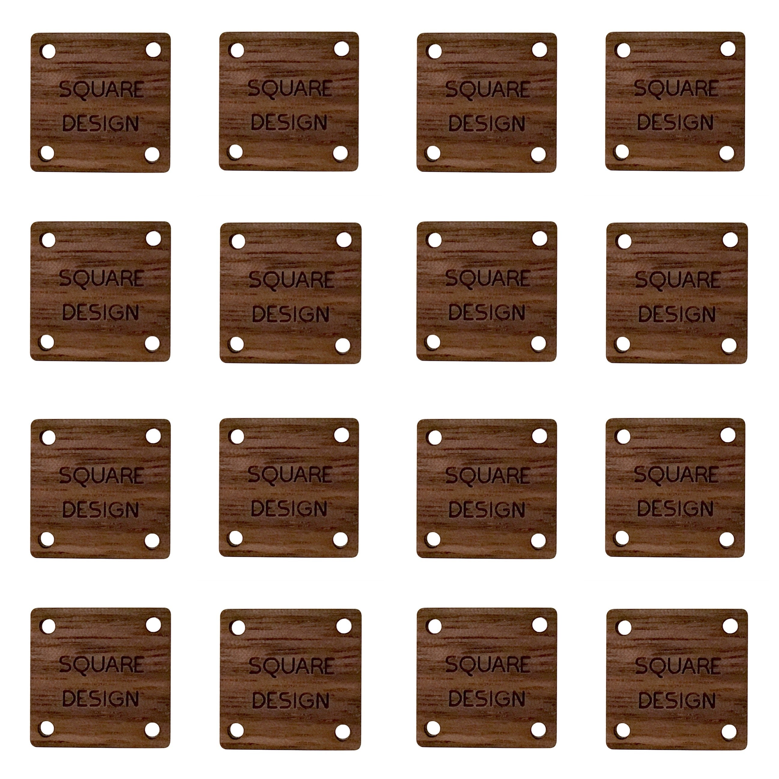 Custom Walnut SQUARE Tags 20mm X 20mm Wooden Handmade Clothing - Etsy UK