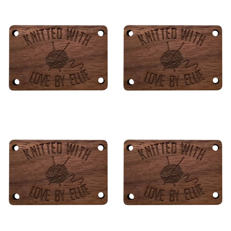 Walnut Wood RECTANGLE Tags 25mmx15mm Wooden Add: Any Text, an Image ...