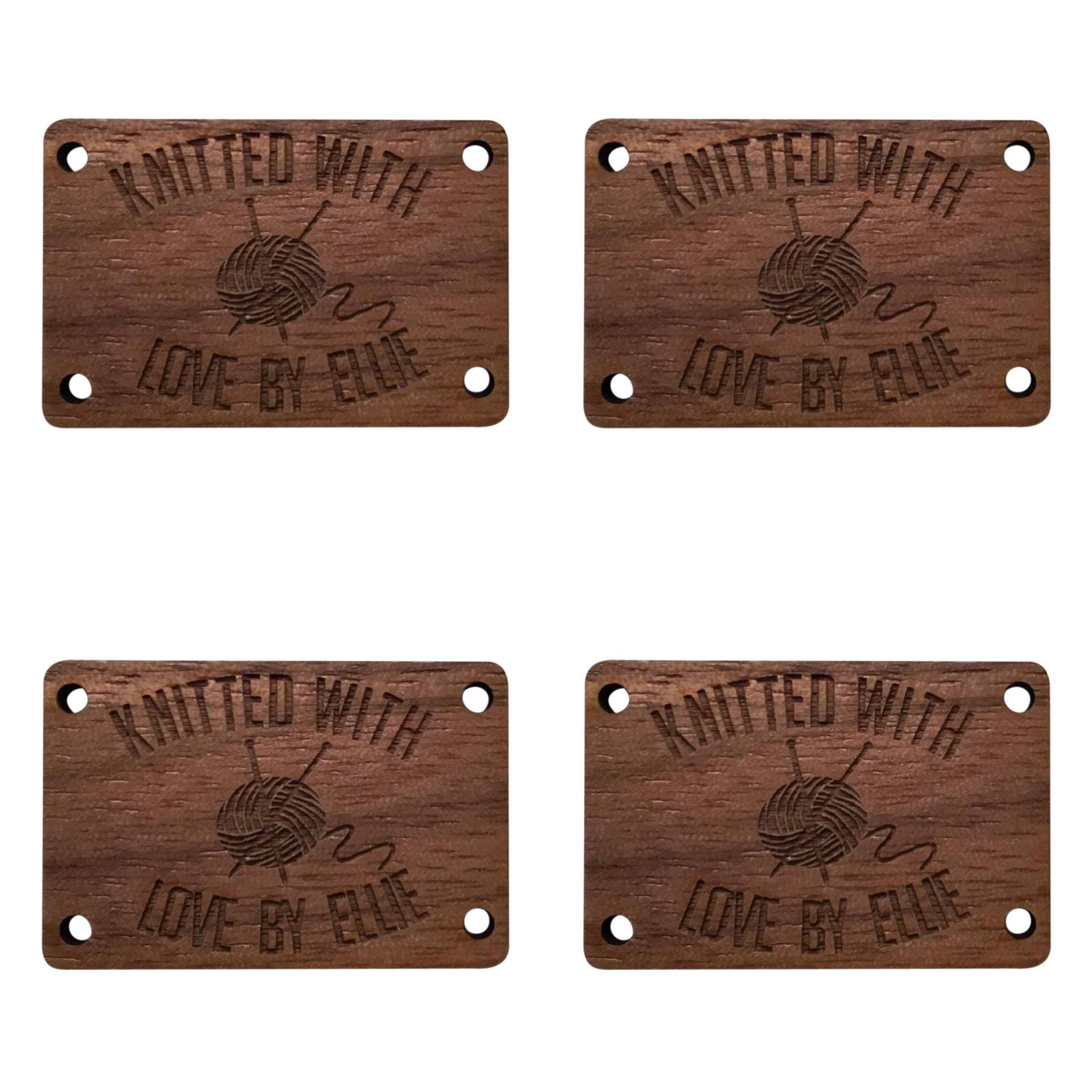 Walnut Wood RECTANGLE Tags 25mmx15mm Wooden Add: Any Text, an Image ...