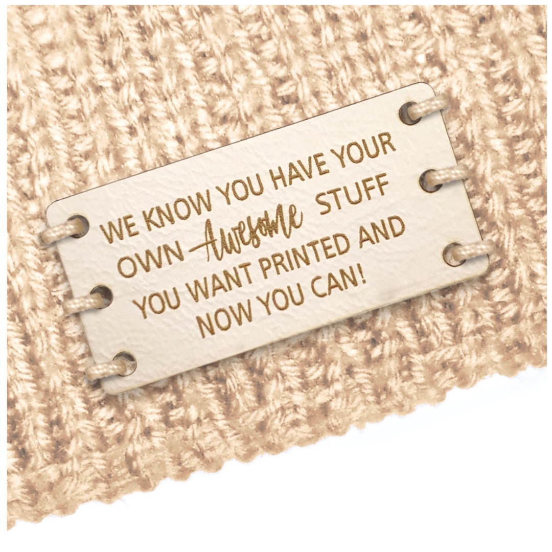 50x30mm Rectangle Large Patch Size Faux Leather Cream Labels. Custom ...