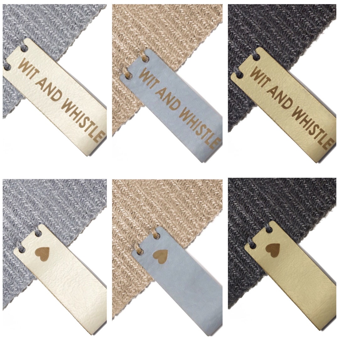 Personalised 80mm X 15mm Rectangle Centre Fold Foldable Faux Leather ...