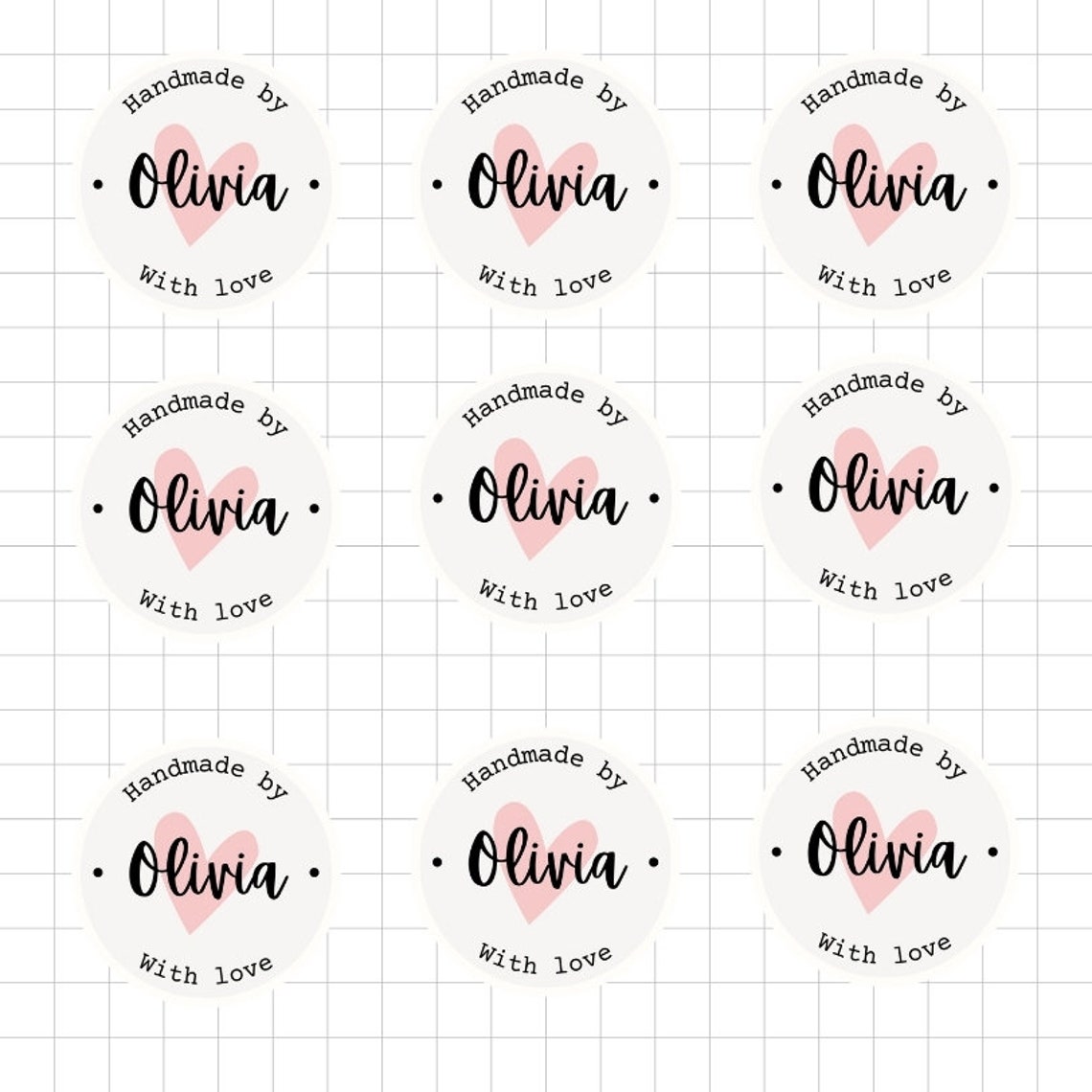 Customised Handmade Sticker Labels, Packaging Tags, Made With Love ...