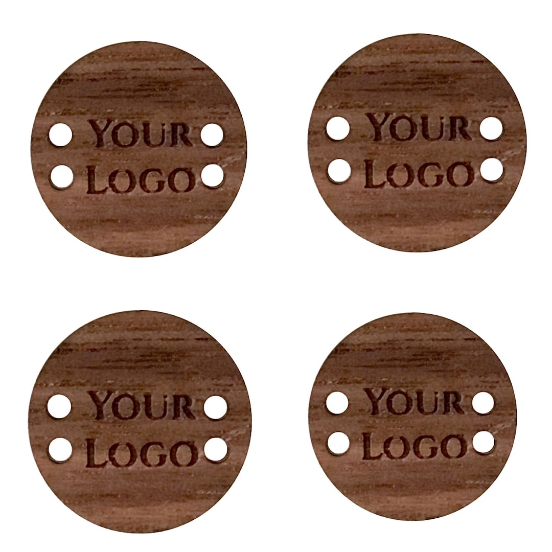 Personalize Walnut CIRCLE Tags 20mm X 20mm Wooden Handmade Clothing ...