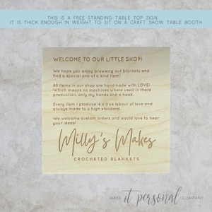 Table Talker Top Sign | Birch | Craft Show Booth Display - Small Logo ...