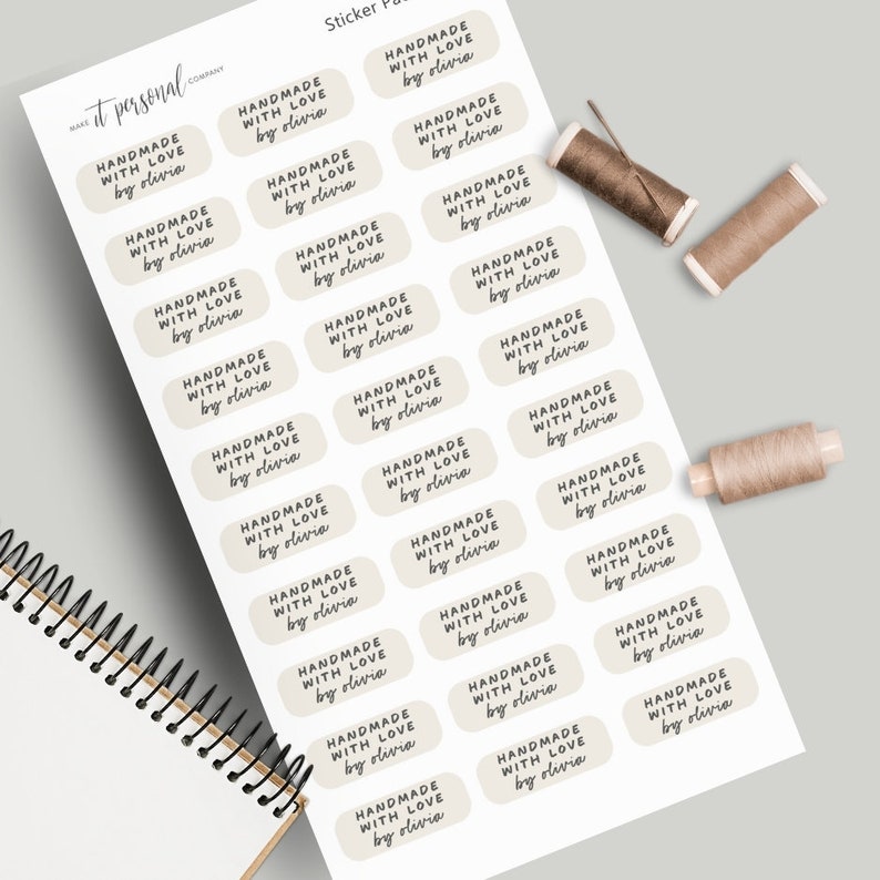 Skinny Handmade Sticker Labels, Packaging Tags, Made With Love ...
