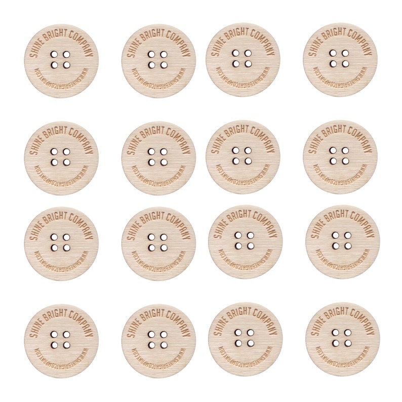 Personalised 20mm Buttons Wooden Custom Birch Wood Buttons - Etsy UK