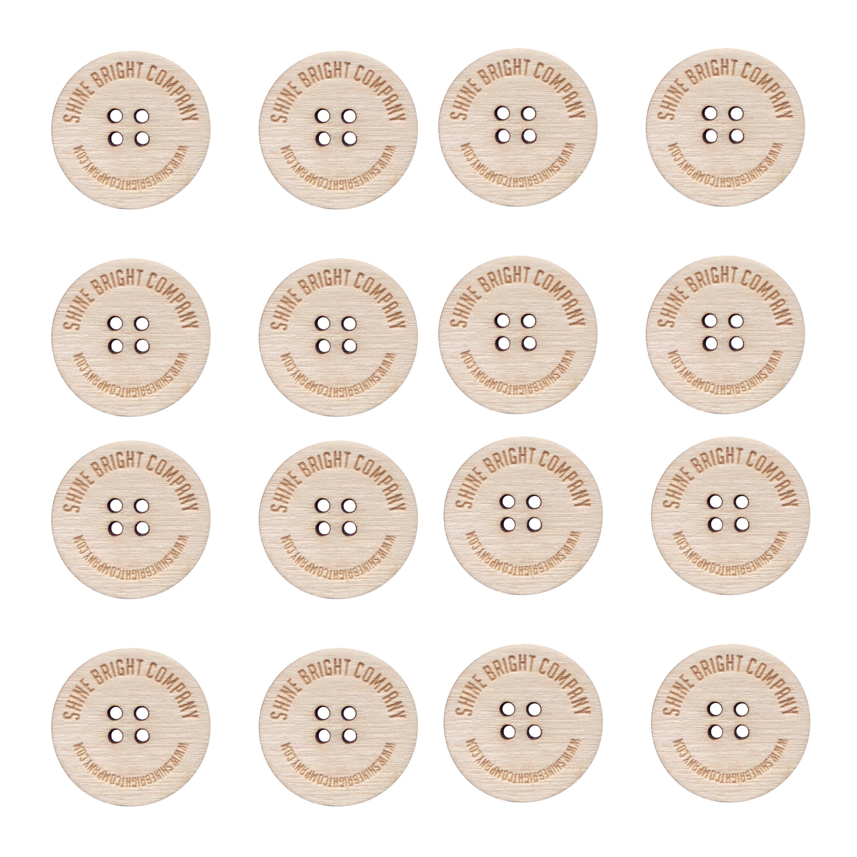 Personalised 20mm Buttons Wooden | Custom Birch Wood Buttons | Add Any ...