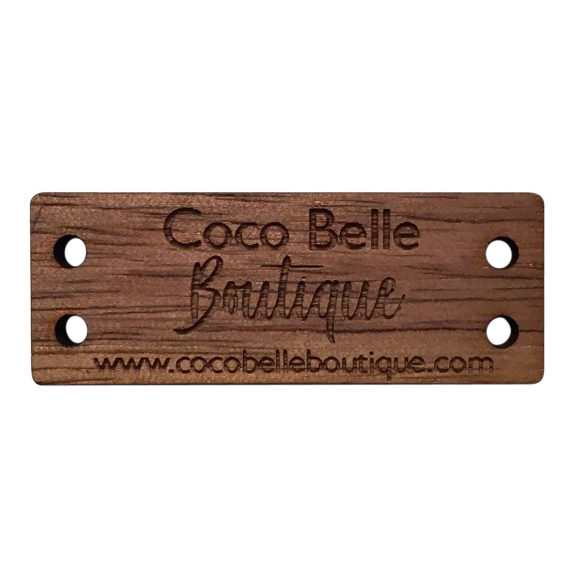 Personalised Walnut Wood RECTANGLE Tags 38mm X 15mm Wooden Handmade ...