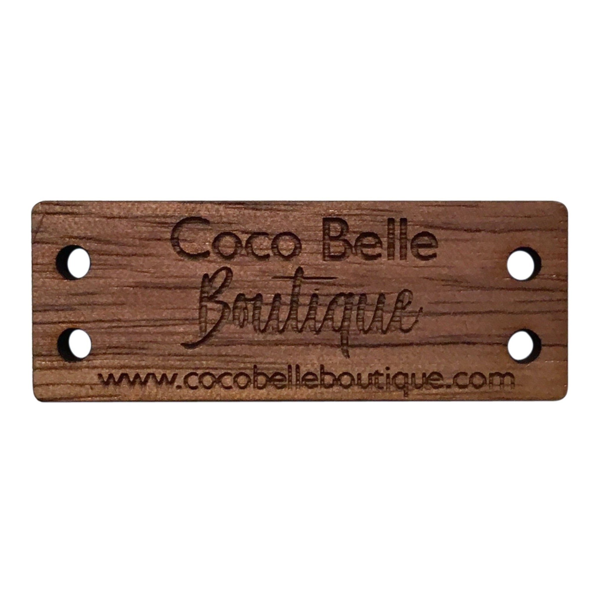 Personalised Walnut Wood RECTANGLE Tags 38mm X 15mm Wooden Handmade ...