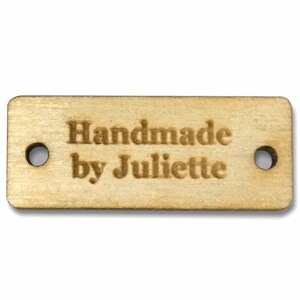 Custom RECTANGLE BAR Tags 28mm X 10mm Birch Wooden Handmade Clothing ...
