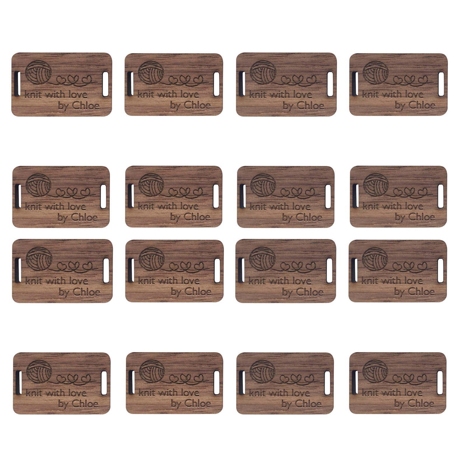 Walnut Wood RECTANGLE Tags 28mmx18mm Wooden Add: Any Text, an Image ...