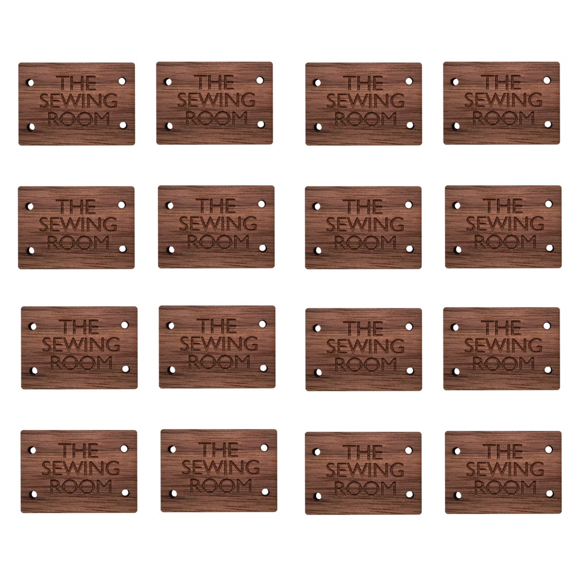 Walnut Wood RECTANGLE Tags 25mmx15mm Wooden Add: Any Text, an Image ...
