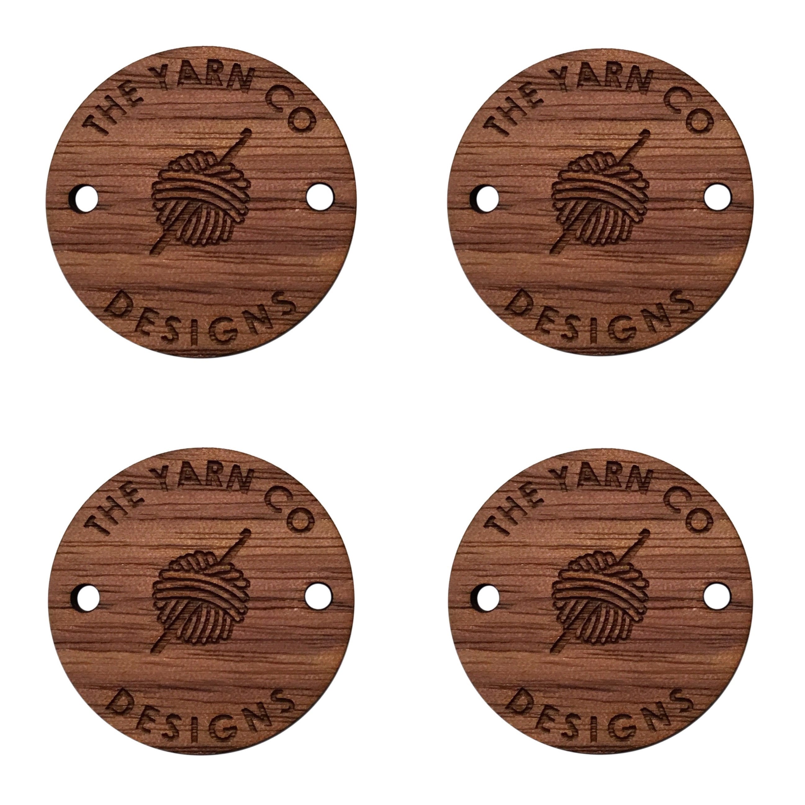 Personalised Walnut Wood CIRCLE Tags 30mm Wooden Handmade Clothing ...
