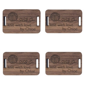Walnut Wood RECTANGLE Tags 28mmx18mm Wooden Add: Any Text, an Image ...