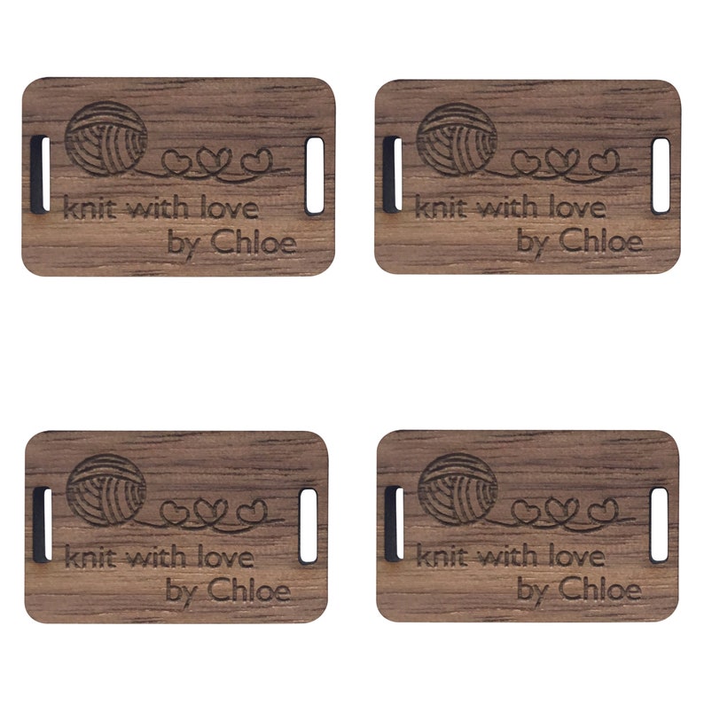 Walnut Wood RECTANGLE Tags 28mmx18mm Wooden Add: Any Text, an Image ...