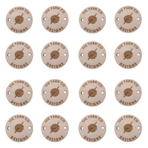 Personalised Birch Wood CIRCLE Tags 30mm Wooden Handmade Clothing ...