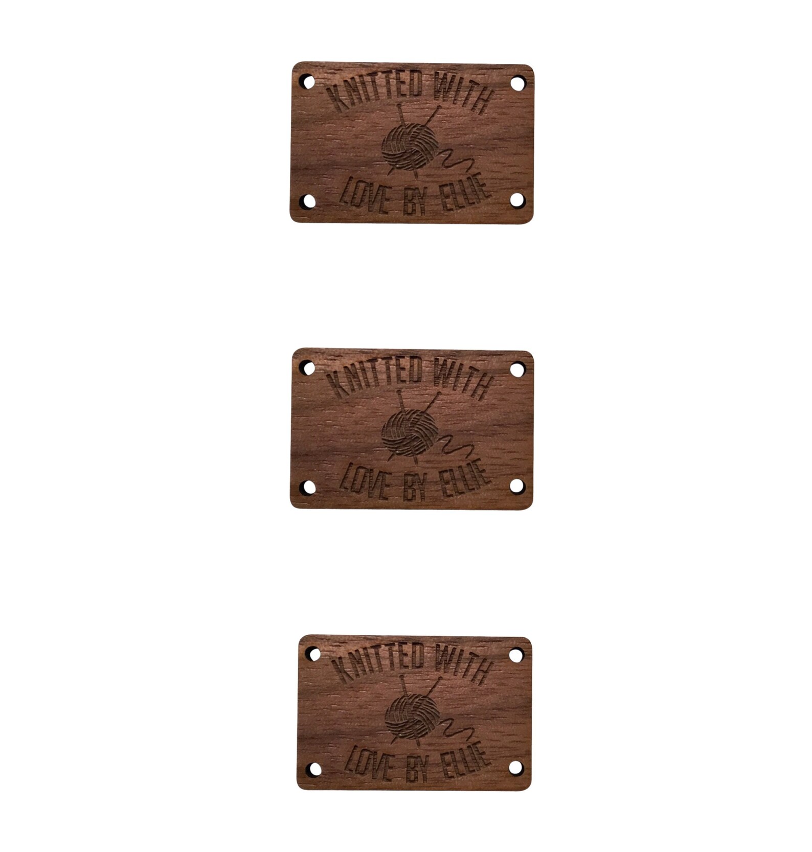 Walnut Wood RECTANGLE Tags 25mmx15mm Wooden Add: Any Text, an Image ...