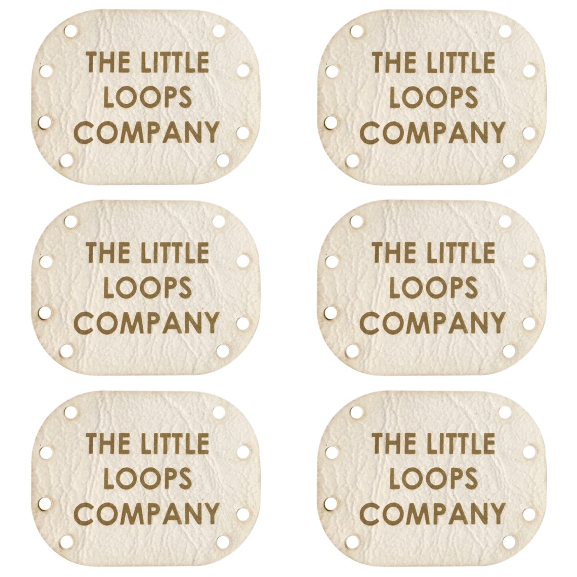Personalised Medium Cream Size 40mm X 30mm Oblong Faux Leather Labels ...
