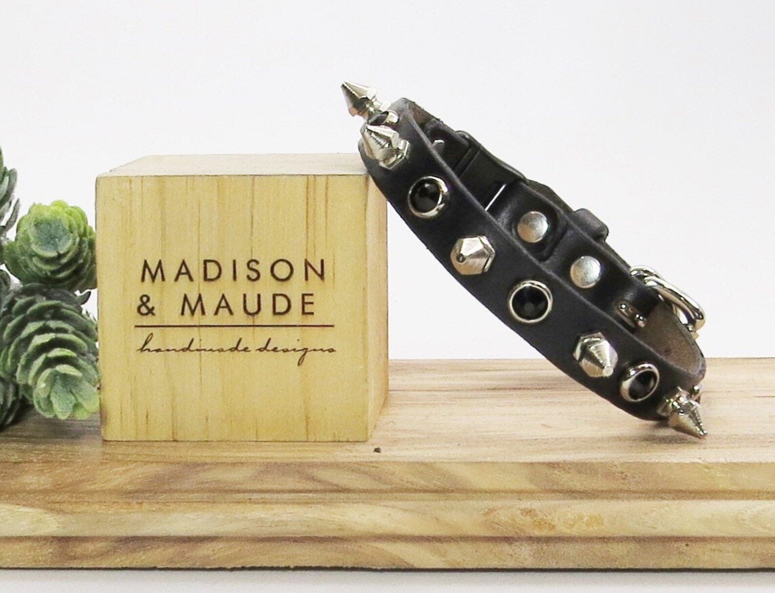 1/2 Spike Leather Cat Collar DESIGN YOUR OWN. Shown - Etsy