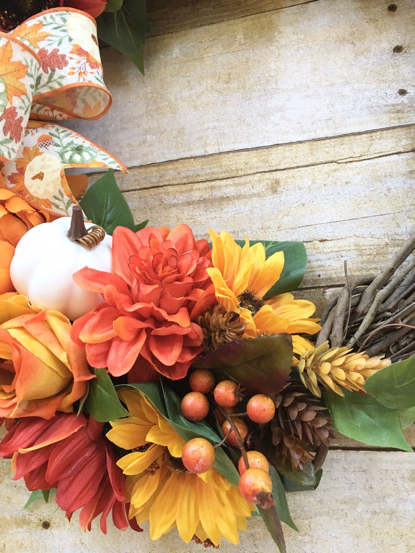 Fall Wreath Fall Grapevine Wreath Year Round Wreath Front - Etsy