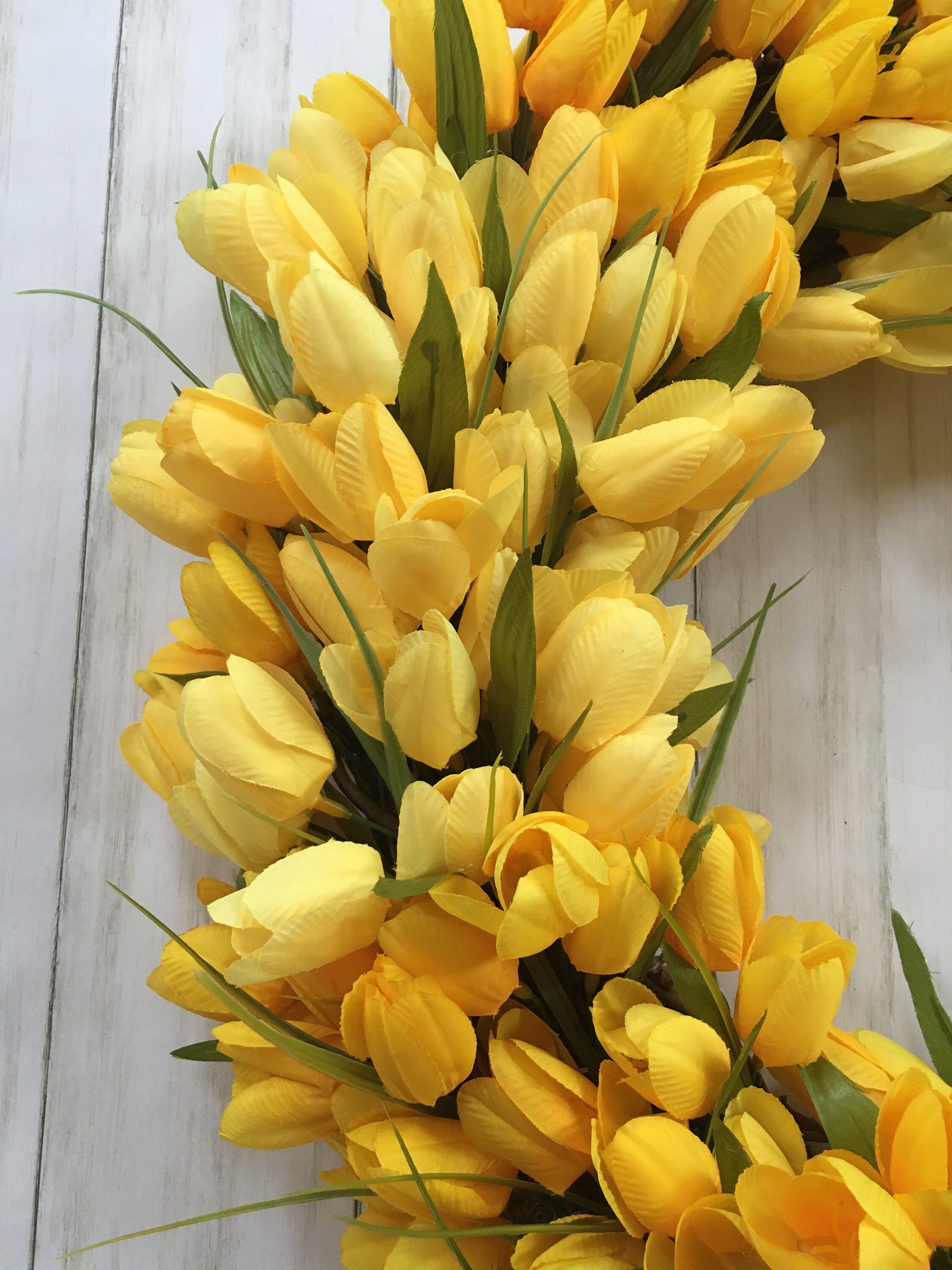 TULIP WREATH for your Front Door Yellow Tulip Wreath Spring - Etsy France
