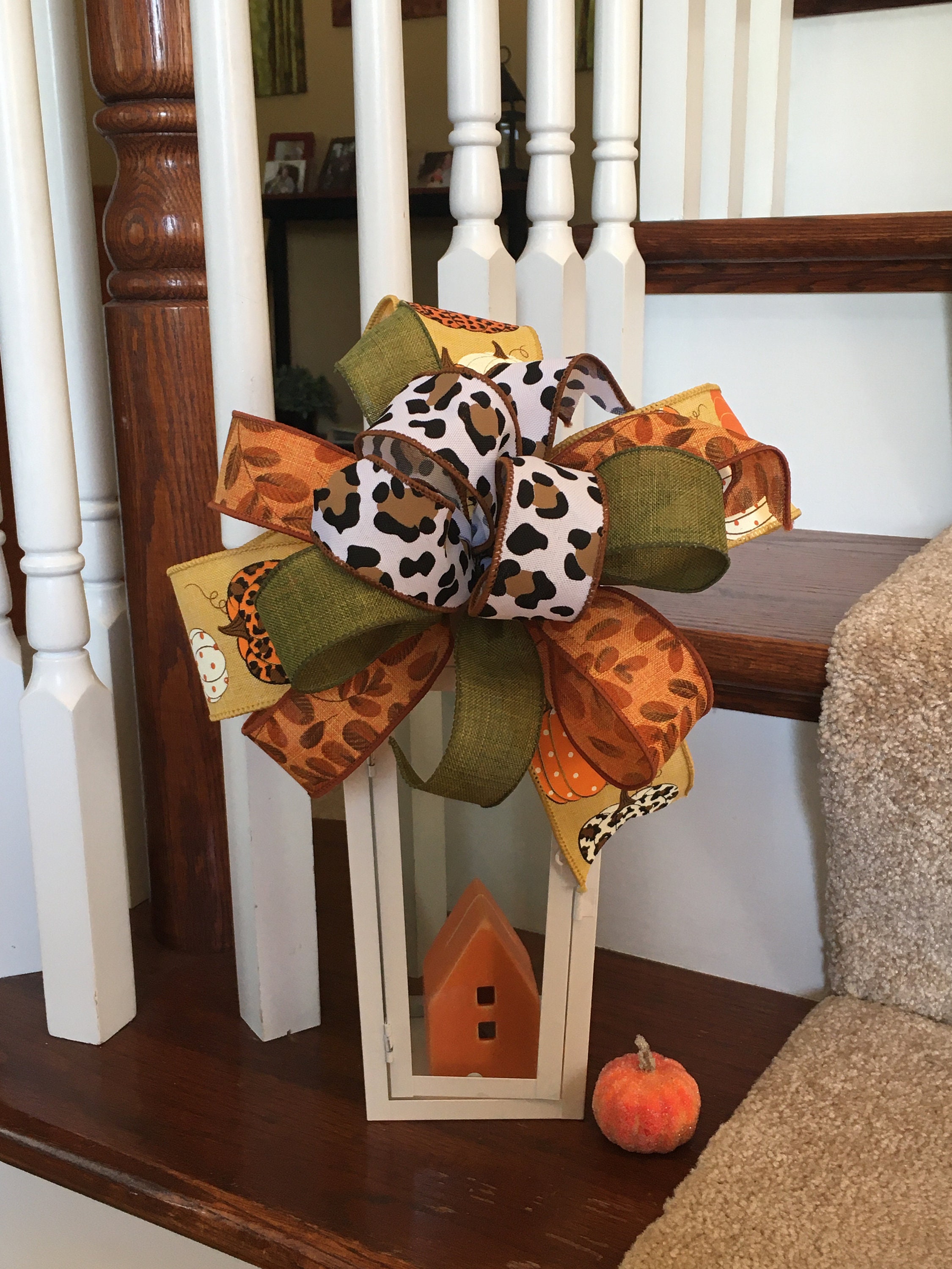 FALL BOW LANTERN Bows for Lantern Fall Bow Wreath Bow Fall | Etsy