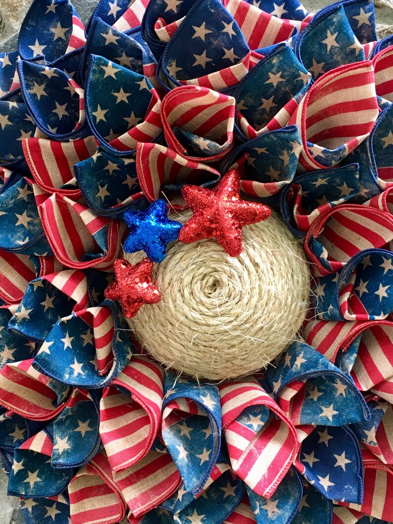 Patriotic Wreath 4th of July Wreath Memorial Day Wreath Flag - Etsy Patriotic Wreath 4th of July Wreath Memorial Day Wreath Flag - Etsy