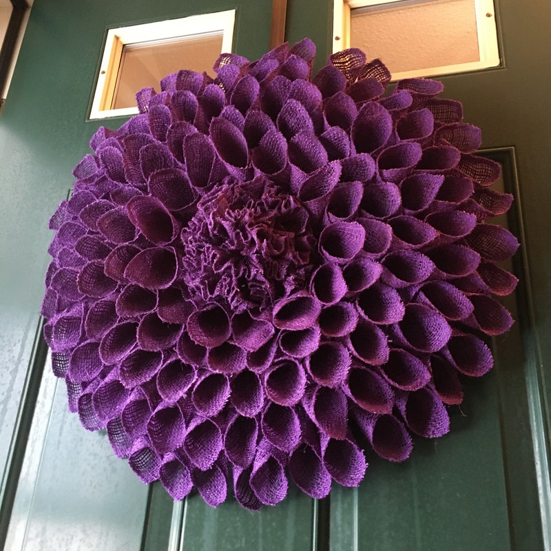 Purple Flower Wreath - Etsy