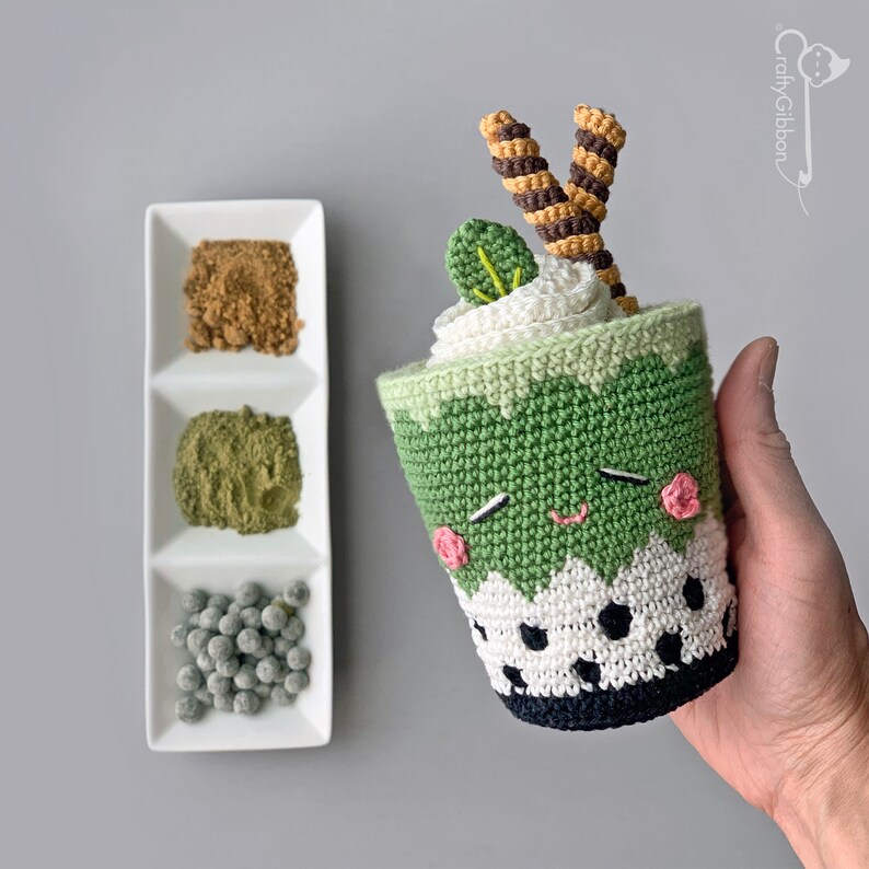 Crochet/amigurumi PDF Pattern: Green Tea Matcha Latte - Etsy