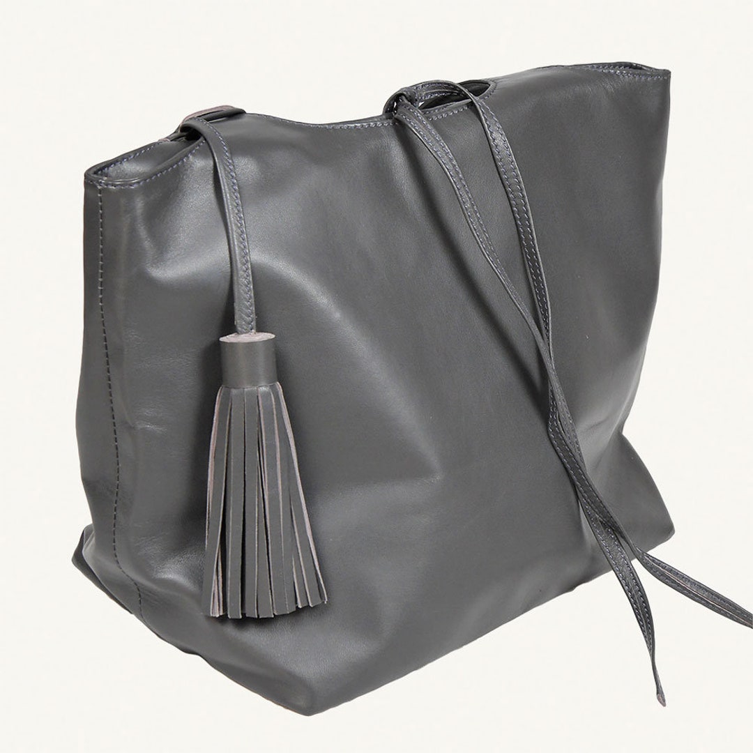ZÓE Tote Bag - Darkzinc Grey (super Soft Goatskin - Handschuhweiches ...