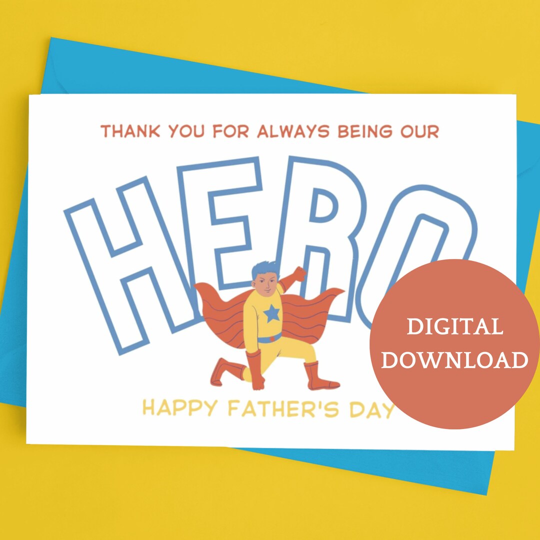 Father's Day Card - Father's Day Hero - Father's Day Superhero ...