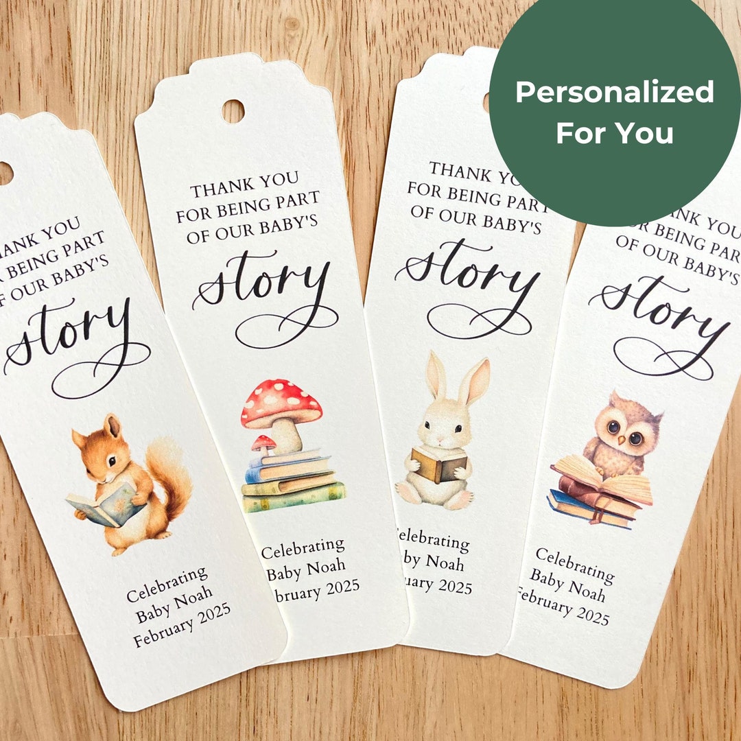 Storybook Baby Shower Favors - Handmade Personalized Bookmarks for ...