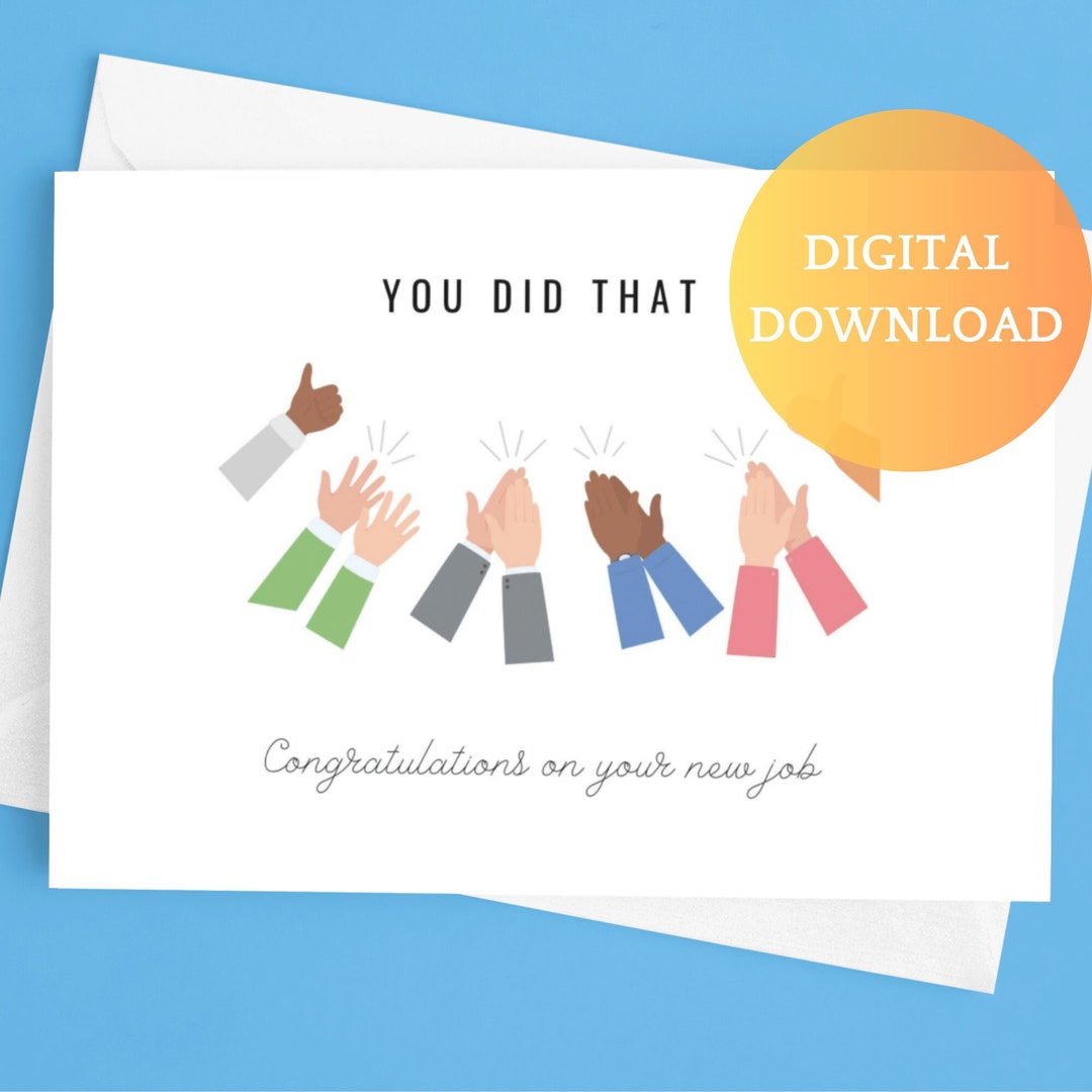 Congratulations New Job Card - Congratulations Card - New Job Card ...