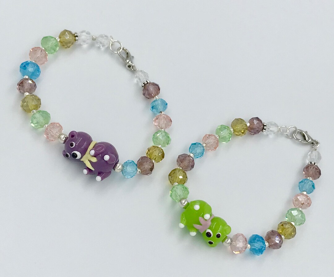 Teddy Bear Beaded Bracelet multi-colored Bracelet, Crystal Bracelet ...