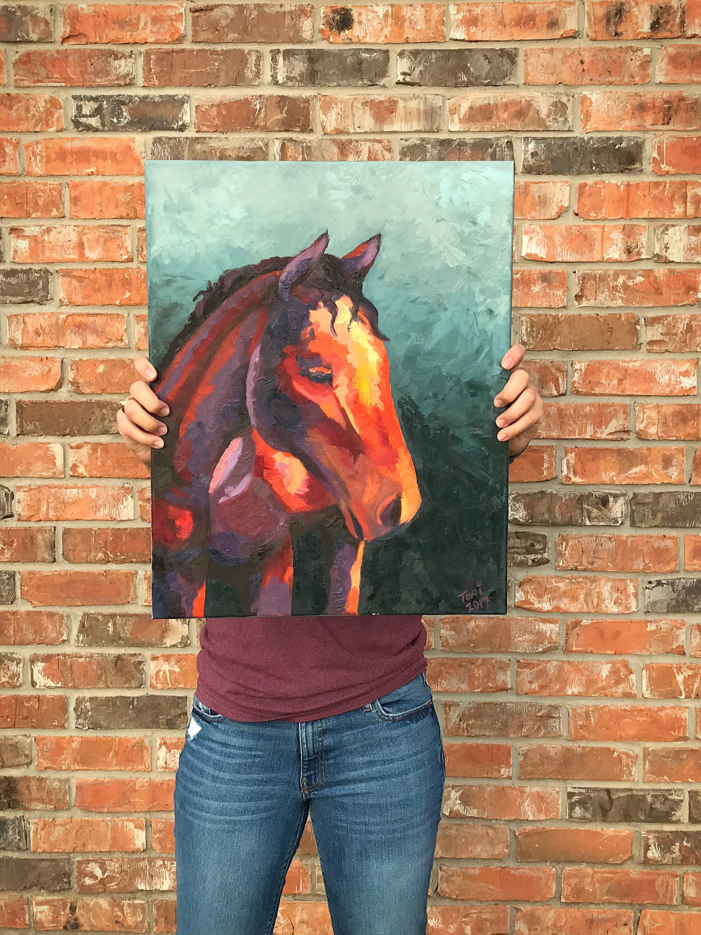 Red Horse. Horse Painting. Oil Painting. Horse Art. Horse Lover ...