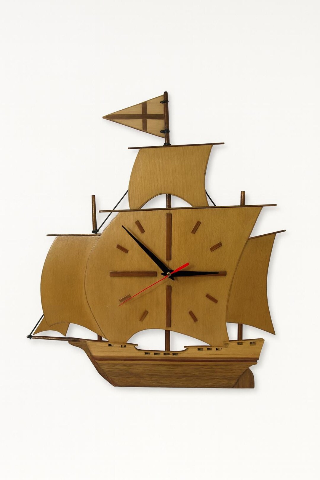 Wooden Sailing Ship Wall Clock | Nautical Sailboat Decor | Maritime ...