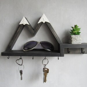 Mountain Key Holder | Wall Key Hanger Shelf | Rustic Home Decor Gift - Etsy