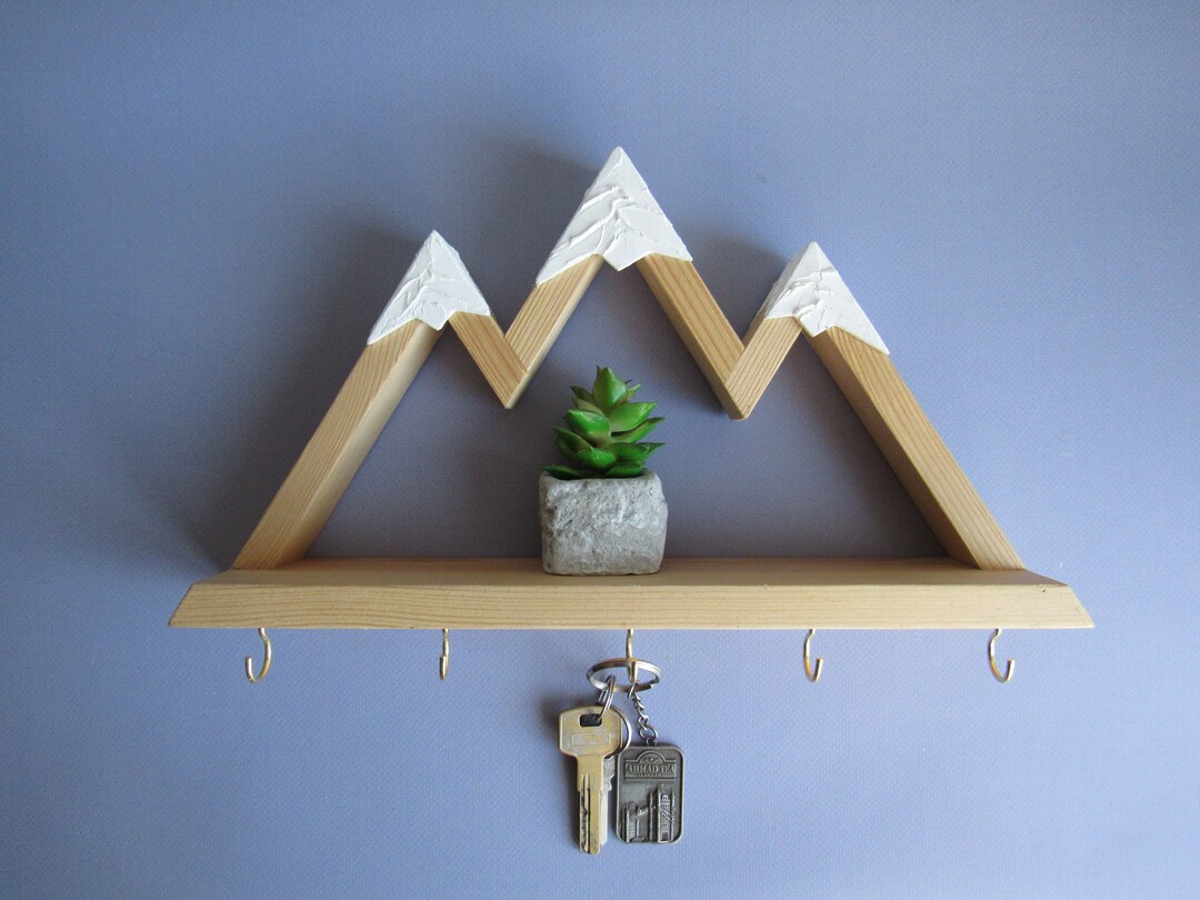 Mountain Key Holder/ Key Hanger for Wall/ Key Rack Shelf With Hooks ...