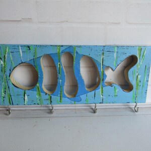 Fish Key Holder for Wall With Hooks | Nautical Coastal Key Rack | Beach ...