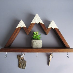 Mountain Key Rack Shelf/ Key Holder for Wall With Hooks/ Key - Etsy