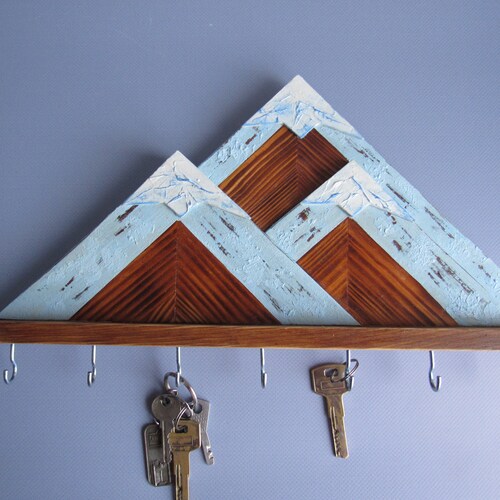 Wall Key Holder. Mountain Key Holder for Wall. Wood Key - Etsy