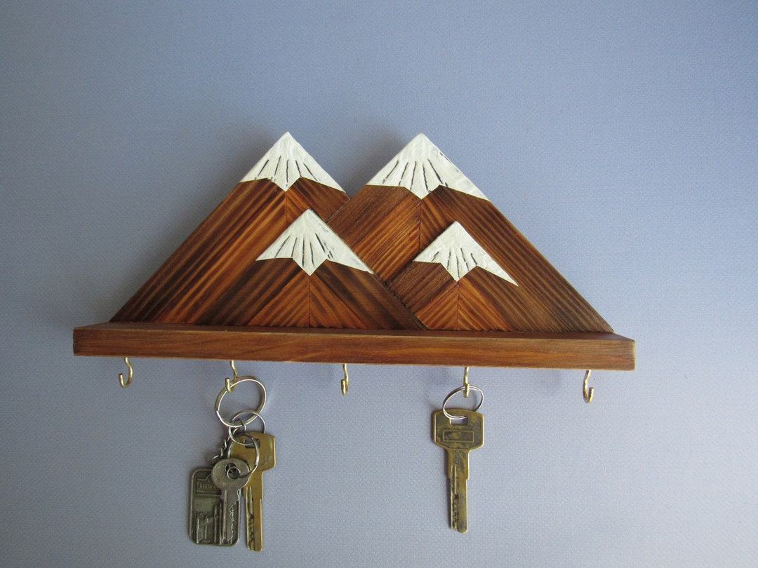 Mountain Key Holder/ Key Hook for Wall/ Rustic Key Rack/ First - Etsy
