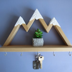 Mountain Key Holder/ Key Hanger for Wall/ Key Rack Shelf With Hooks ...