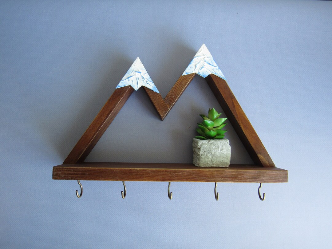 Handcrafted Mountain Key Holder and Organizer Shelf - Etsy